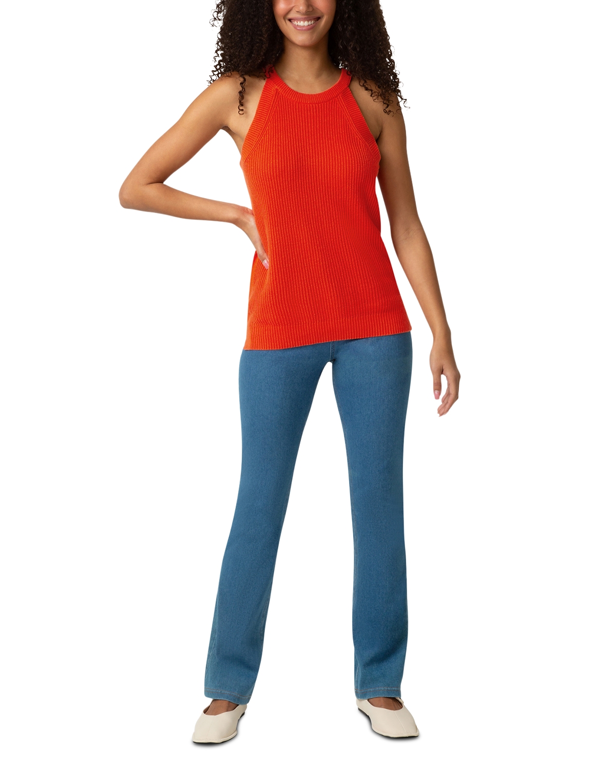 HUE High Rise Denim Baby Bootcut Leggings
